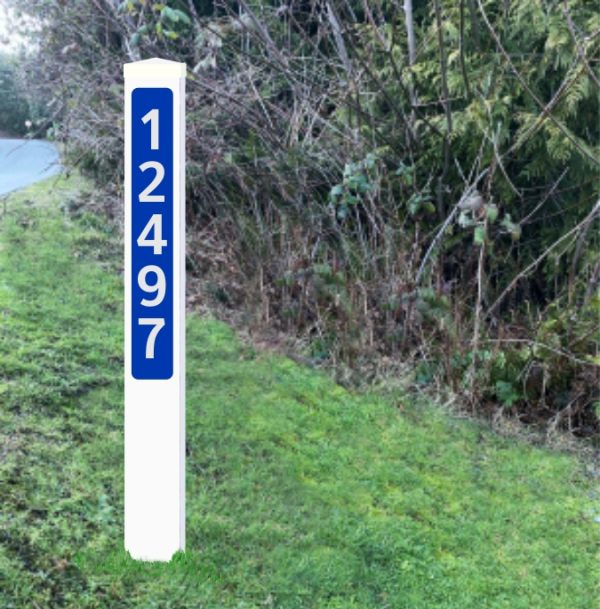 Vertical Double-Sided Side-Mounted Flag-Style Reflective Address Number ...